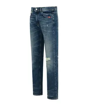 AMISH SUPPLIES Distressed Straight-leg Jeans - Blue