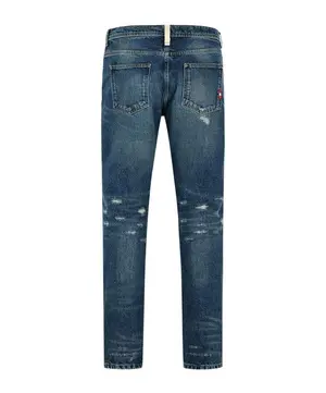 AMISH SUPPLIES Distressed Straight-leg Jeans - Blue