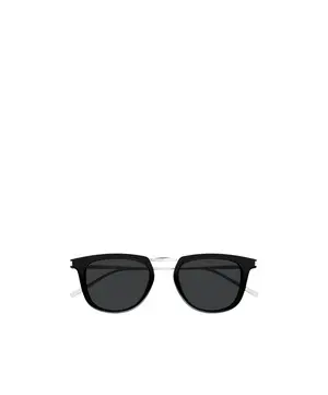 Saint Laurent Rectangular Sunglasses - Silver-black