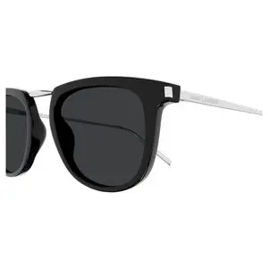 Saint Laurent Square Frame Sunglasses - Silver-black