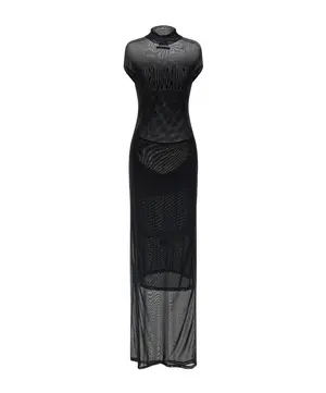 Sleeveless Mesh Maxi Evening Dresses