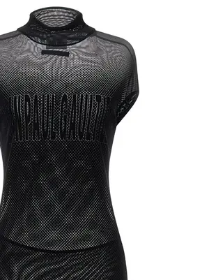 JEAN PAUL GAULTIER Flocked Mesh Maxi Dress
