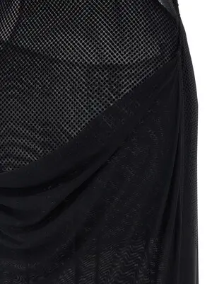 JEAN PAUL GAULTIER Flocked Mesh Maxi Dress