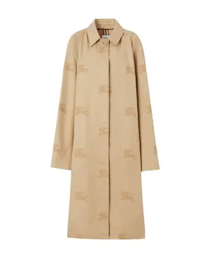 Burberry All-over Embroidered Equestrian Knight Coat - Brown
