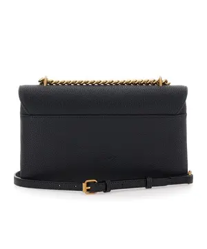 Pinko Logo Plaque Chained Shoulder Bag - Black