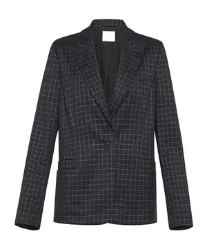 FORTE_FORTE Checked Boxy Jacket