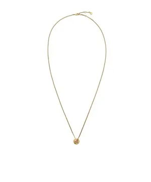 Fendi Gold Sphere Necklace With Crystal