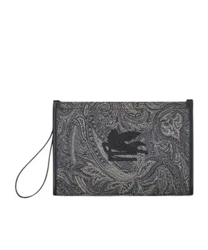 Etro Paisley Jacquard Pouch - Black