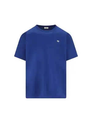 Celine Triomphe Loose T-shirt In Cotton Jersey - Blue