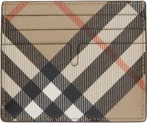 Burberry Vintage Check Cardholder Wallet - Beige