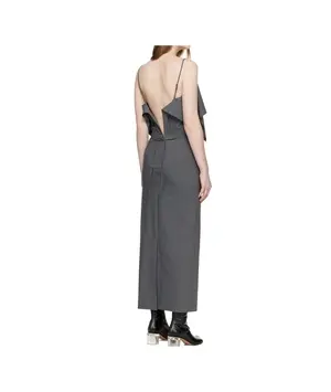 MAISON MARGIELA Asymmetrical Ruffled Maxi Dress