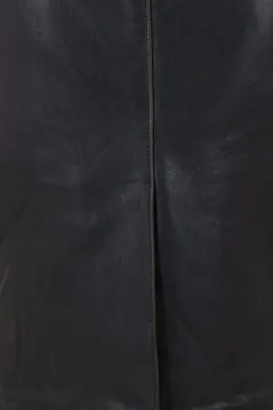 Prada Leather Belted Midi Skirt