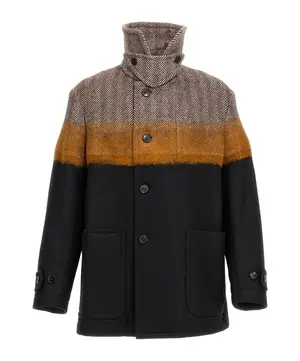 Dries Van Noten Long-sleeved High Collar Coat