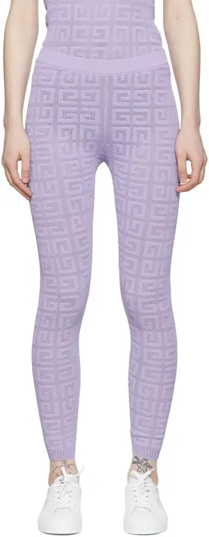 Givenchy 4g Jacquard Leggings - Lavender