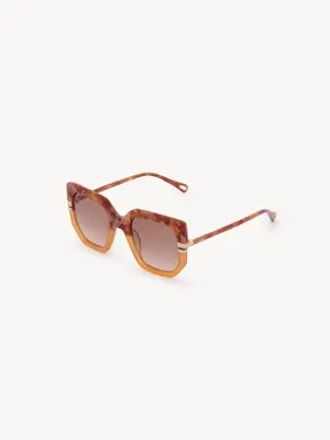 Chloé Oversized Square Frame Sunglasses - Nude