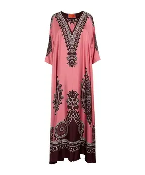 La DoubleJ Embroidered V-neck Maxi Dress