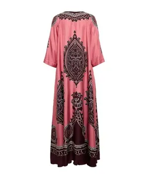 La DoubleJ Embroidered V-neck Maxi Dress