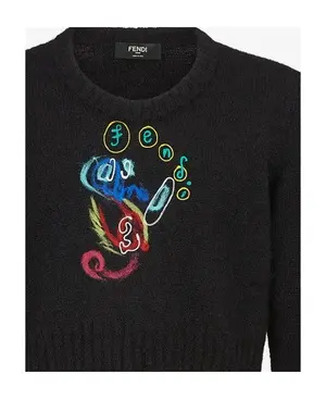 Fendi Noel Fielding Abstract Intarsia Knit Jumper