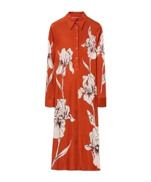 La DoubleJ Perry Street Midi Dress Floral Pattern - Red