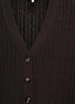 Loewe Cable Knit Buttoned Cardigan - Black