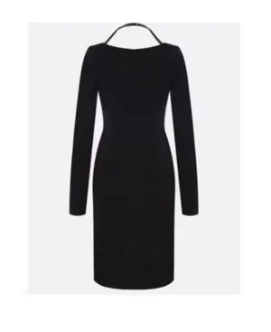 Off-White Halterneck Strap Asymmetrical Dress