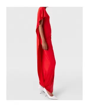 Stella McCartney Asymmetric Cape Maxi Dress
