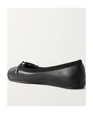 Alexander McQueen Leather Ballerina Flats With Bow Detail