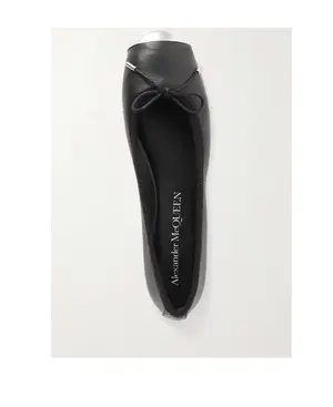 Alexander McQueen Leather Ballerina Flats With Bow Detail