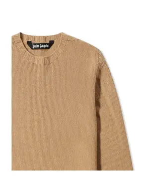 Palm Angels Logo Intarsia Knitted Jumper - Nude