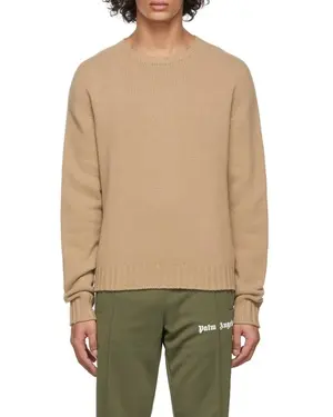 Palm Angels Logo Intarsia Knitted Jumper - Nude