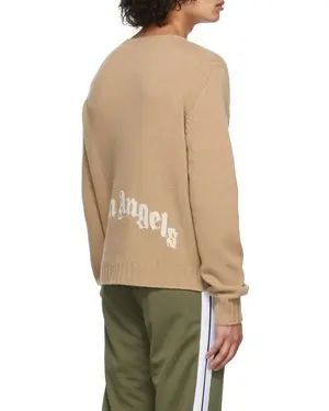 Palm Angels Logo Intarsia Knitted Jumper - Nude