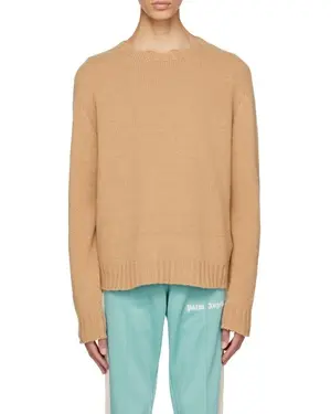Palm Angels Logo Intarsia Knitted Jumper - Nude