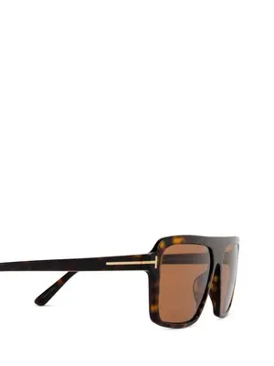 TOM FORD Rectangular Frame Sunglasses - Brown