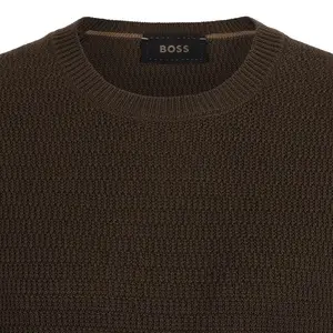 Hugo Boss Textured Crew Neck Long Sleeve Sweater