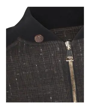 Fabiana Filippi Plaid Zip Jacket - Black