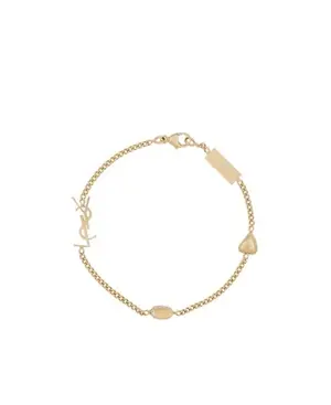 Saint Laurent Cassandre Heart Charm Bracelet