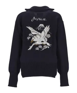Junya Watanabe Embroidered Eagle Half-zip Jumper