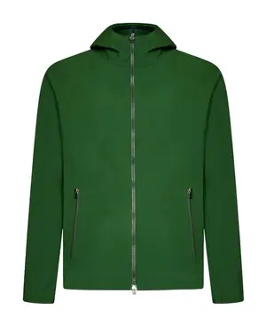 Herno Hooded Jersey Zip-up Jacket - Green