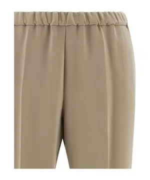 Alberto Biani Elasticated Pleat Trousers - Beige