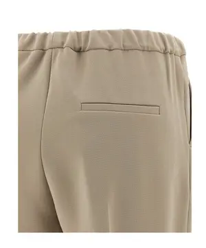 Alberto Biani Elasticated Pleat Trousers - Beige