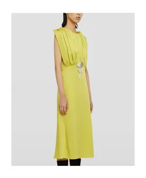 JIL SANDER Gathered Crewneck Sleeveless Dress