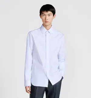 Dior Striped Collared Long-sleeve Shirt