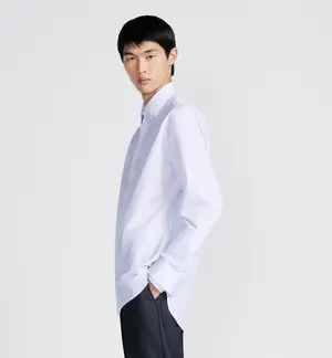 Dior Striped Collared Long-sleeve Shirt