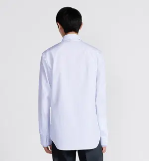 Dior Striped Collared Long-sleeve Shirt