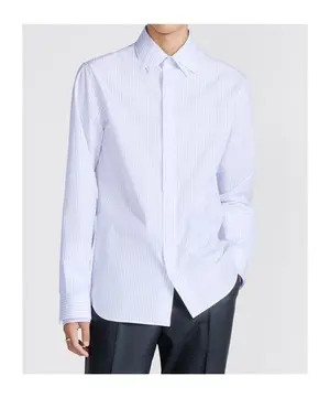 Dior Striped Collared Long-sleeve Shirt