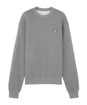 Maison Kitsuné Fox Head Patch Crewneck Sweatshirt - Gray