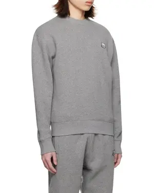 Maison Kitsuné Fox Head Patch Crewneck Sweatshirt - Gray