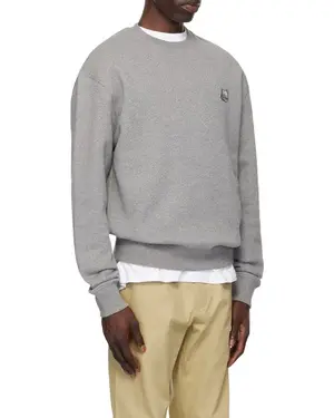 Maison Kitsuné Fox Head Patch Crewneck Sweatshirt - Gray