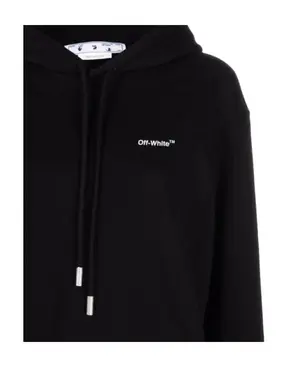 Off-White Diagonal Stripe Detail Hoodie - Black