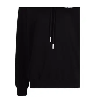 Off-White Diagonal Stripe Detail Hoodie - Black